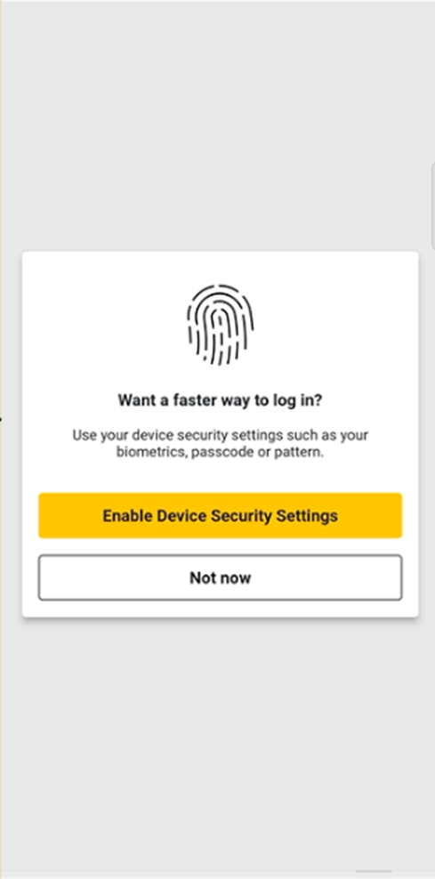 Enabling Biometrics when logging in – HD360
